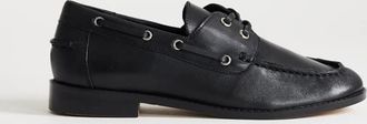 Topshop Brandi - Chaussures en cuir &agrave; lacets - Noir