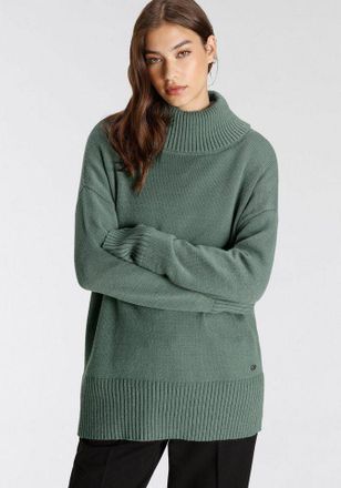 Tamaris Rollkragenpullover aus weicher Viskosemischung in l&auml;ssiger Form mit seitlichen Schlitzen