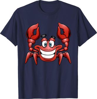 BDAZ Red Crab Design Cartoon Krabben Strand Urlaub T-Shirt