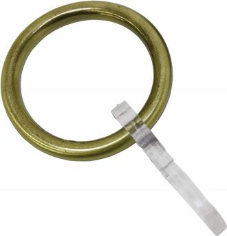 Gardinia Gardinenringe mit Faltenlegehaken, Metall Messing-antik für Ø 20 mm, 6er Pack, 6