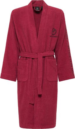 Carlo Colucci Bademantel Vito für Herren aus weichem Baumwoll-Frottier, sportlich und nachhaltig, Farbe:Rot, Größe:L