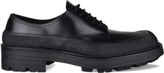 Alexander McQueen Topstitched Black Leather Derbies With Contrasting - Gr. 45 (EU) - in Schwarz