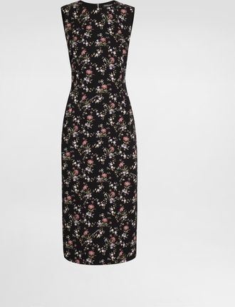 Dolce & Gabbana Kleid Aus Charmeuse Mit Bl&uuml;mchen-print - Frau Kleider Mehrfarbig 42