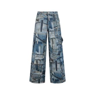 Roberto Cavalli Patchwork Cargo Jeans Kollektion - - Jeans - Damen - Blau - S