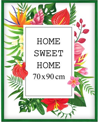 MG Design Grün Bilderrahmen 70 x 90 cm - Aus echtem Holz mit Acrylglas, zum Aufhängen & Aufstellen, für Fotos, Poster & Puzzle