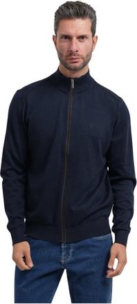 Bugatti Rei&szlig;verschluss-Pullover - - Knitwear - Herren - Blau - XL
