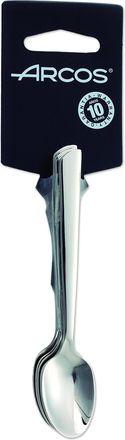 Arcos Serie Toscana - Mocca L&ouml;ffel Set (6 l&ouml;ffel) - Monoblock aus einem St&uuml;ck Edelstahl 18/10 und 115 mm Farbe Silber