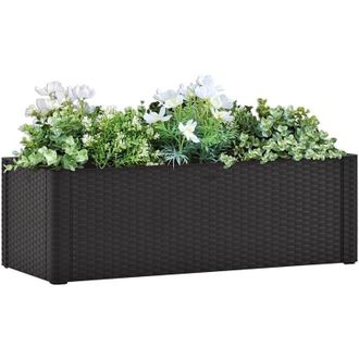 vidaXL Vidaxl - Lit sur&eacute;lev&eacute; de jardin syst&egrave;me arrosage Anthracite 100x43x33 cm