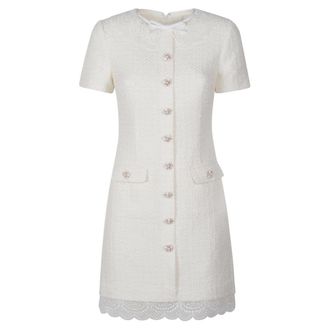 Self Portrait Boucle-Spitzen-Minikleid - - Dresses - Damen - Wei&szlig; - XS