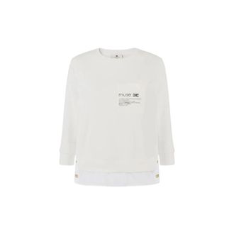 Elisabetta Franchi Cropped Sweatshirt - - Sweatshirts & Hoodies - Damen - Wei&szlig; - XS