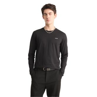 HUGO BOSS Hugo - Derol T-Shirt f&uuml;r Herren, Baumwolle, Lang&auml;rmlig (Schwarz)