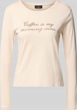 Monari Regular Fit Longsleeve aus reiner Baumwolle mit Paillettenbesatz
