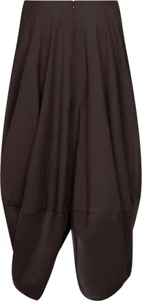 Toteme Asymmetric Cocoon Drape Skirt - Brown