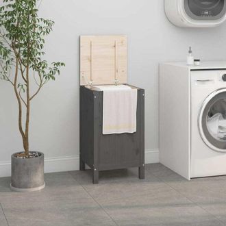 vidaXL vidaXL W&auml;schetruhe Grau 44x44x76 cm Massivholz Kiefer
