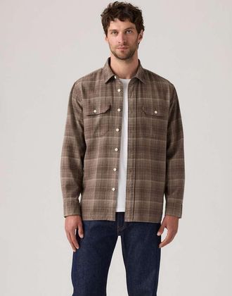 Levi's Classic Worker Sunset Blue - Hemd aus Cord in Braun-Bunt