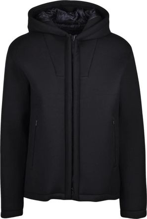Herno Homme, Sweatshirts et sweats &agrave; capuche, Noir, Taille: 2XL Veste effet n&eacute;opr&egrave;ne