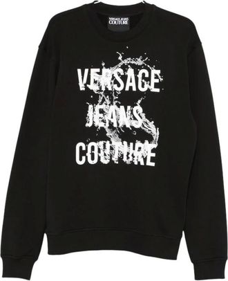 Versace Jeans Couture Homme, Sweatshirts et sweats &agrave; capuche, Noir, Taille: XL SweaT-shirt Imprim&eacute; en Jersey de Coton