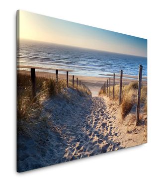 Paul Sinus Art Niederlande Strand 100 x 70 cm Inspirierende Fotokunst in Museums-Qualit&auml;t f&uuml;r Ihr Zuhause als Wandbild auf Leinwand in