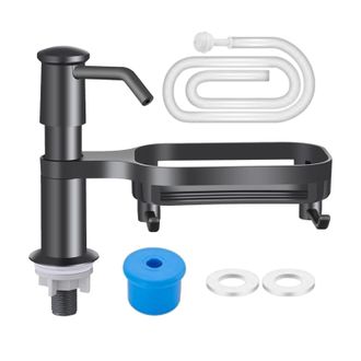 Generico Seifenpumpe f&uuml;r Sp&uuml;le, Wasserhahn f&uuml;r Arbeitsplatte, mit Schwammhalter und Verl&auml;ngerungsrohr von 100 cm, Spender f&uuml;r Sp&uuml;lmittel, f&uuml;r Sp&uuml;lmaschine, Hau