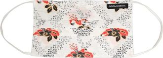 Dolce & Gabbana Blumenprint-Baumwoll-Gesichtsmaske - - Accessories - Herren - Wei&szlig; - ONE SIZE