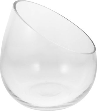 BESPORTBLE Glasvase Schr&auml;g Geschnitten Modern Transparente Blumenvase Glas Pflanzgef&auml;&szlig; Kompakt Vielseitig f&uuml;r Sukkulenten Kerzenhalter Tischdeko Geschenk Geeigne