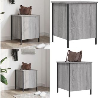 vidaXL Sitzbank mit Stauraum Grau Sonoma 40x42,5x50 cm Holzwerkstoff - Wohnzimmer Dekoration - Flurbank - Garderobe - Beistelltisch - M&ouml;bel F&uuml;r Kleine R&auml;ume