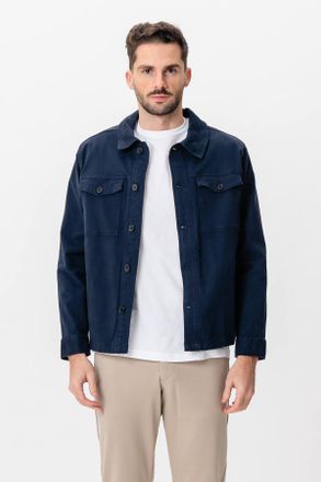 Perform Collection Twill-Overshirt - Marineblau