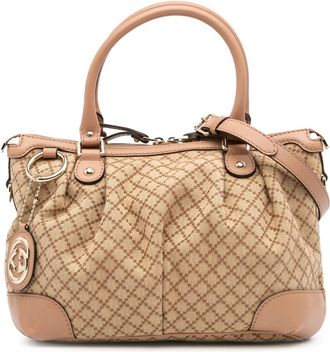 Gucci Hobo Bags - Diamante Canvas Sukey Satchel - Gr. unisize - in Braun - für Damen