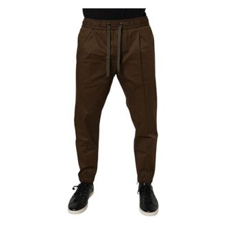 Dolce & Gabbana Braune Baumwoll-Jogginghose - - Trousers - Herren - Braun - L