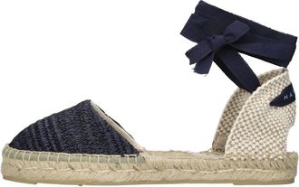 Maneb&igrave; Femme, Chaussures, Bleu, Taille: 40 EU Espadrilles Plates &agrave; Rayures en Raphia
