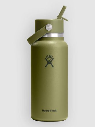 Hydro Flask 32 Oz Wide Flex Straw Cap Flasche palmer green