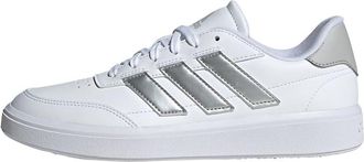 adidas Damen Courtblock Shoes, Cloud White/Silver Metallic/Grey Two, 41 1/3 EU