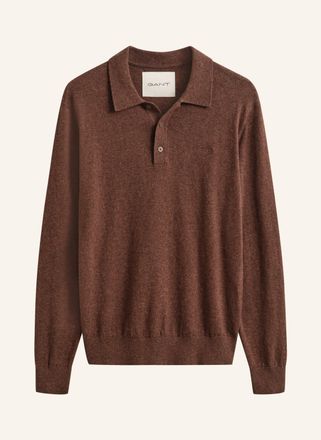GANT Strick-Poloshirt Mit Leinen braun