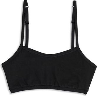 Cotonella GD441 Brassiere en coton doux bi-élastique biologique, bretelles fines en tissu avec réglage élastique derrière, partie avant réalisée en double couch