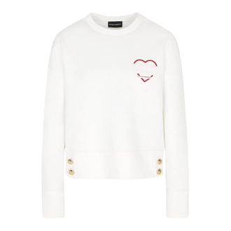 Emporio Armani ASV Valentines Day Double-Jersey Sweatshirt - - Tops - Damen - Wei&szlig; - S