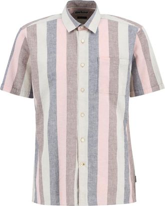 Barbour Kurzarmhemd aus Leinen und Baumwolle mit Streifenmuster, Regular Fit in