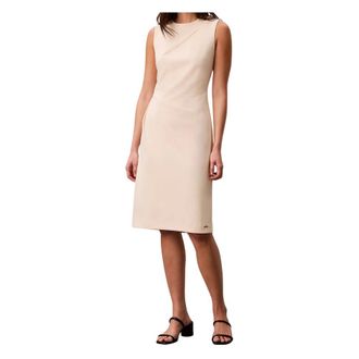 Calvin Klein Damen, Kleider, Beige, LGr&ouml;&szlig;e