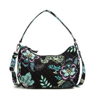 Vera Bradley Damen Frannie Crescent Crossbody Geldbörse Umhängetasche, Island Garden-Recycelte Baumwolle