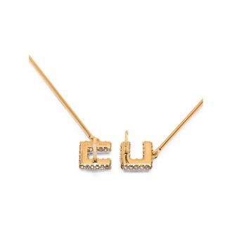 Elisabetta Franchi Crystal-Embellished Drop Earrings - Gold