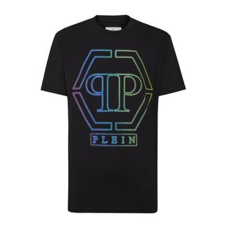 Philipp Plein Besticktes Rundhals-T-Shirt - - Tops - Herren - Schwarzk - XL