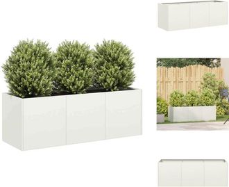 vidaXL Jardinière blanc 120x40x40 cm acier laminé à froid - Jardinière - Jardinières - Pot De Fleurs - Support De Jardinière