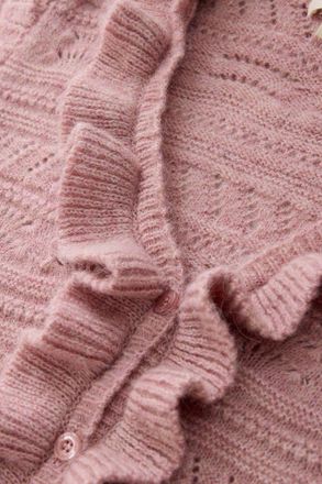 Laura Ashley Strickjacke Laura Ashley Strickjacke mit R&uuml;schen (1-tlg)
