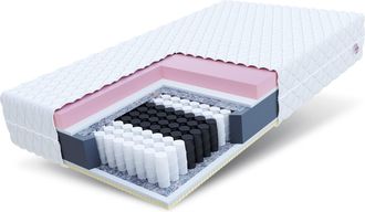 FDM Davos Taschenfederkernmatratze 100 x 200 cm Latex Matratze 7-Zonen 29 cm Höhe Thermoplastischer Visco-Schaum Härtegrad H2/H3 (Mittelweich/Mittelhart) 