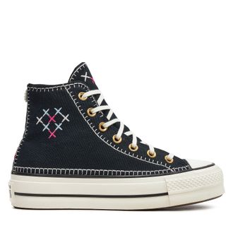 Converse Sneakers aus Stoff Converse Chuck Taylor All Star Lift Crafted Stitching Platform Hi A08731C Schwarz