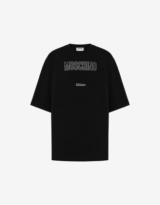 Moschino T-shirt en jersey organique décoré - Noir