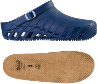 Scholl Clog Evo Bleu + Semelles Anatomiques et Antistatiques pour Clog Evo - Bleu/Marron