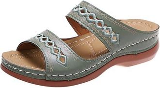 Generico Sandales dété pour femme, antidérapantes, anatomiques, décontractées, confortables, élégantes, bout ouvert, chaussons compensés à la mode de douche, s