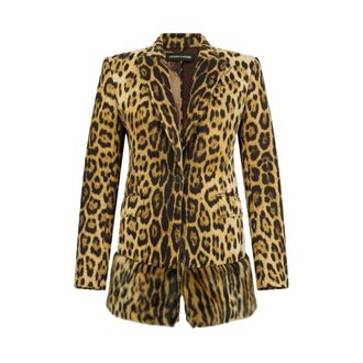 Roberto Cavalli Einreihiger Blazer mit Jaguar-Print - - Jackets - Damen - Braun - L