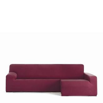 Eysa Housse de canap&eacute; bi-&eacute;lastique pour Chaise Longue avec Bras Long Droite Vue de Face Couleur Bordeaux Design Harlem