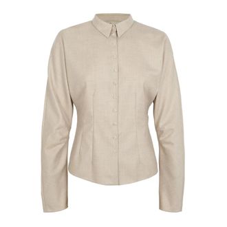 Cortana Figurbetontes Hemd - - Blouses & Shirts - Damen - Beige - S